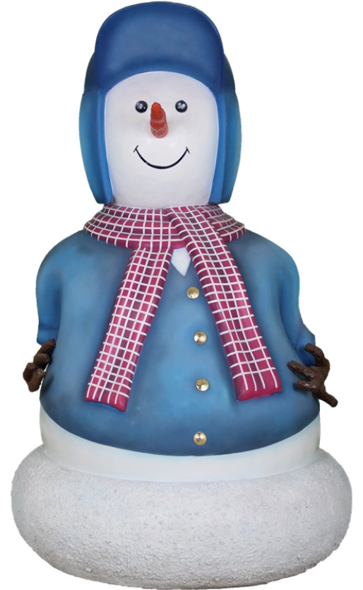 Life Size Resin Cast Snowman Dressed Statue